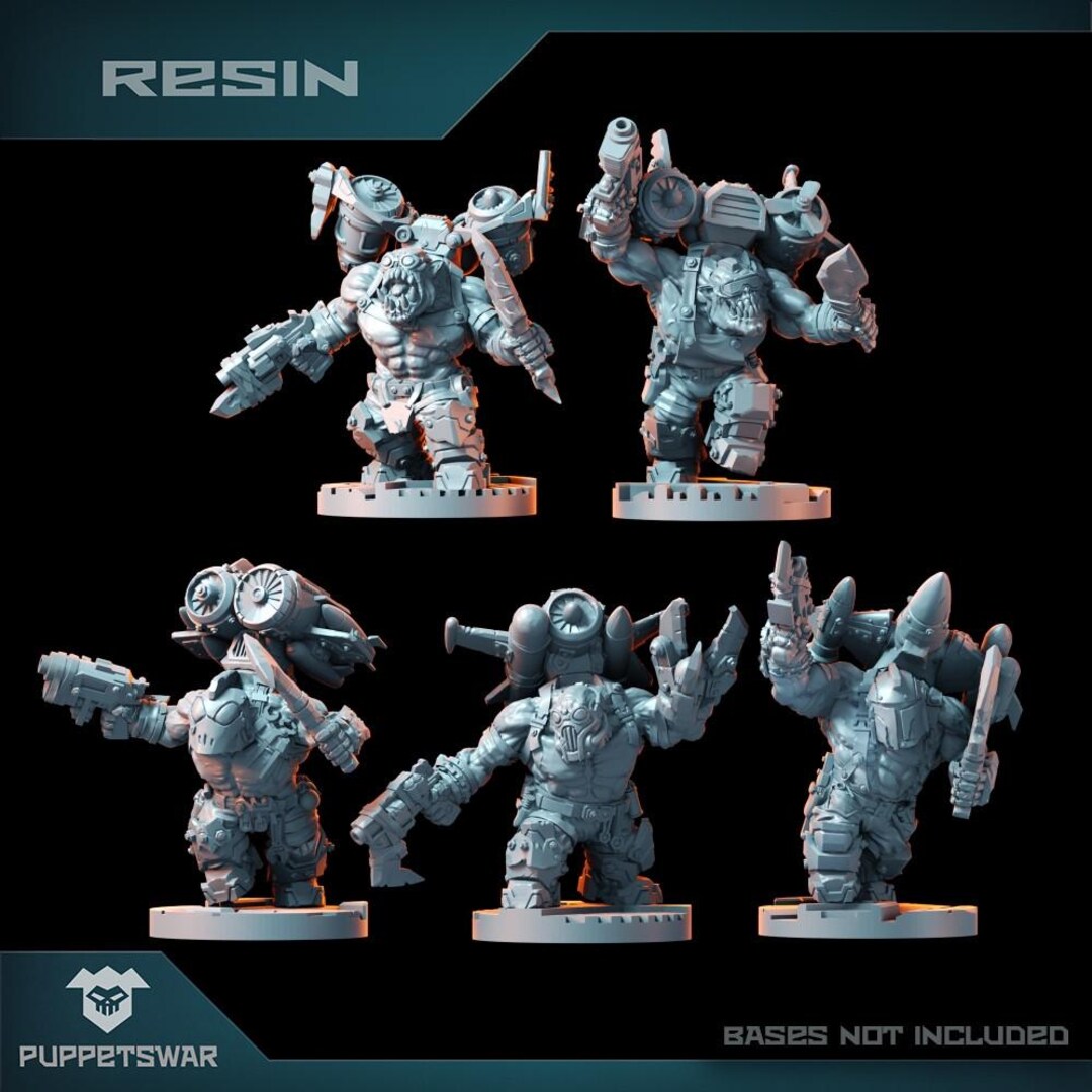 Orc Rocket Gang - Puppetswar - Resin Cast & Print - Tabletop Wargaming ...