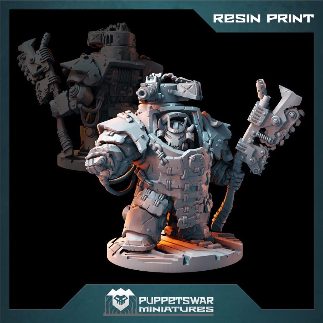 Bushi Orc Chieftain in Buster Armour - Puppetswar - Resin Print ...