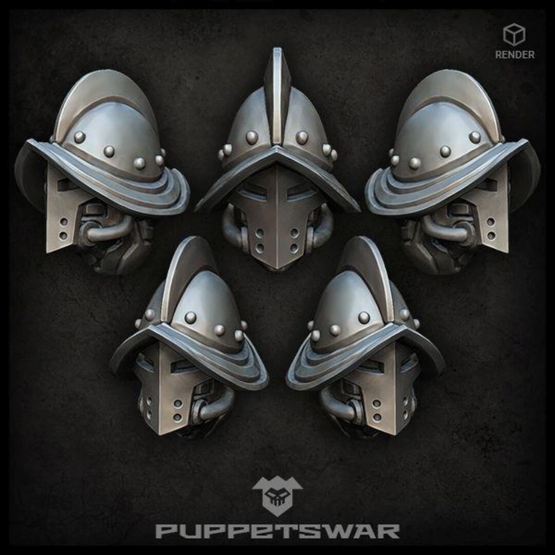Conquista Knights Helmets - Puppetswar - Resin Cast - Tabletop ...