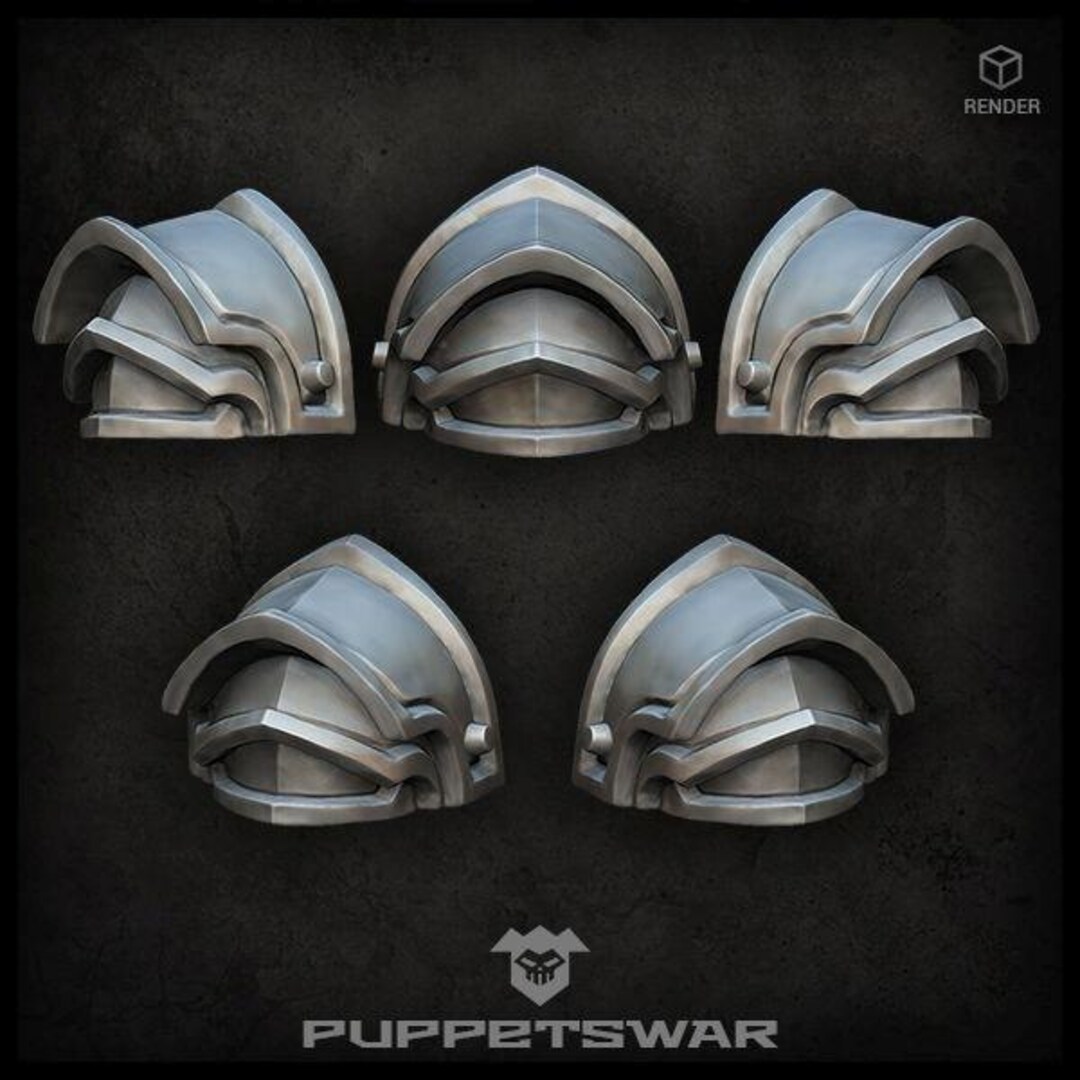 H.I. Gothic Shoulder Pads - Puppetswar - Resin Cast - Tabletop ...