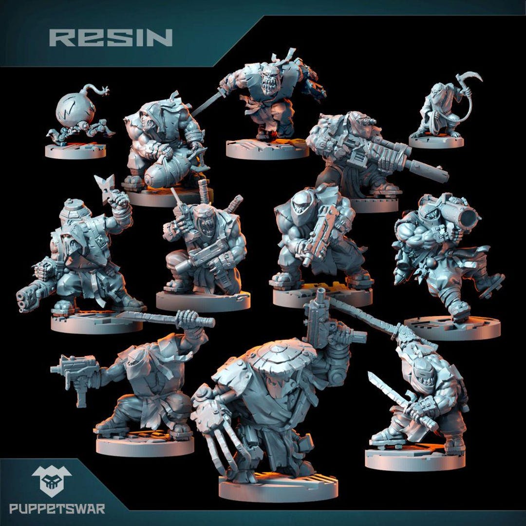 Orc Ninja Team - Puppetswar - Resin Print - Tabletop Wargaming - Etsy