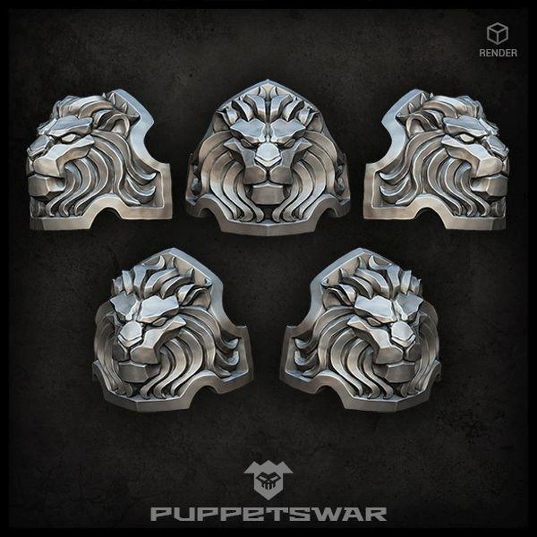 H.I. Lion Shoulder Pads - Puppetswar - Resin Cast - Tabletop Wargaming ...