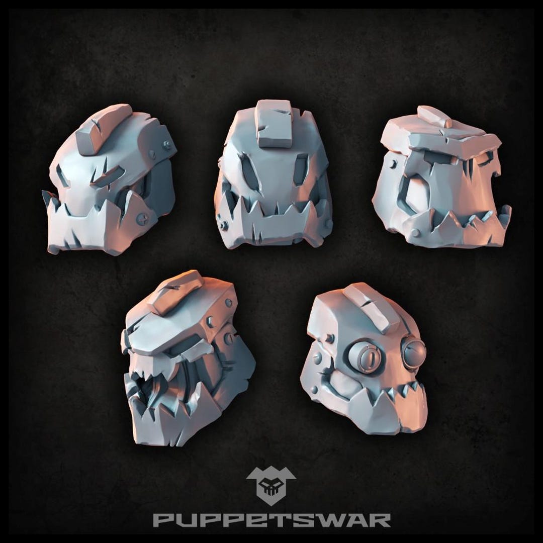 Orc Bots Heads - Puppetswar - Resin Cast - Tabletop Wargaming - Etsy