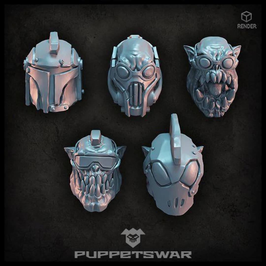 Rocket Orc Heads - Puppetswar - Resin Cast - Tabletop Wargaming - Etsy