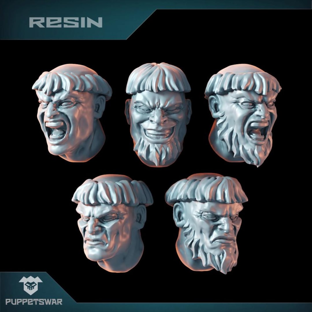 Priest Heads - Puppetswar - Resin Cast - Tabletop Wargaming - Etsy