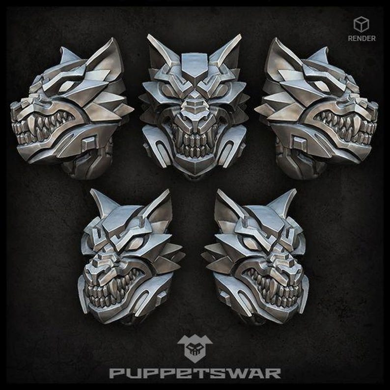 Wolf Helmets - Puppetswar - Resin Cast - Tabletop Wargaming - Etsy