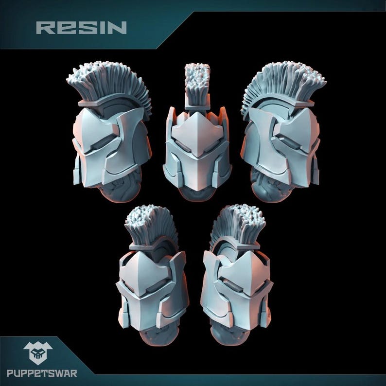 Knight Guardian Helmets - Puppetswar - Resin Cast - Tabletop Wargaming ...