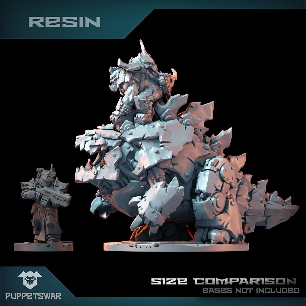 Orc Hero on Kaiju Bot - Puppetswar - Resin Cast & Print - Tabletop ...