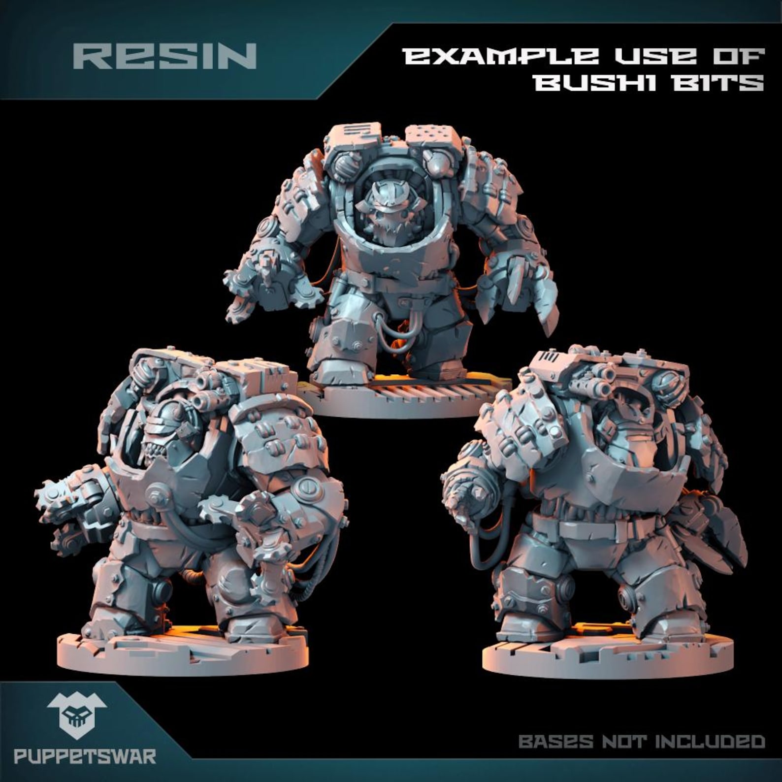 Orcs in Buster Armour [bushi Bits Included] - Puppetswar - Resin Print - Tabletop Wargaming - Etsy