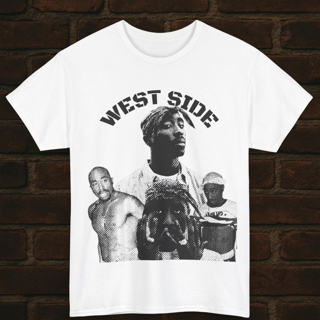 Tupac Shakur West Side T-shirt – Vintage 2pac Graphic Tee, Halftone Hip ...
