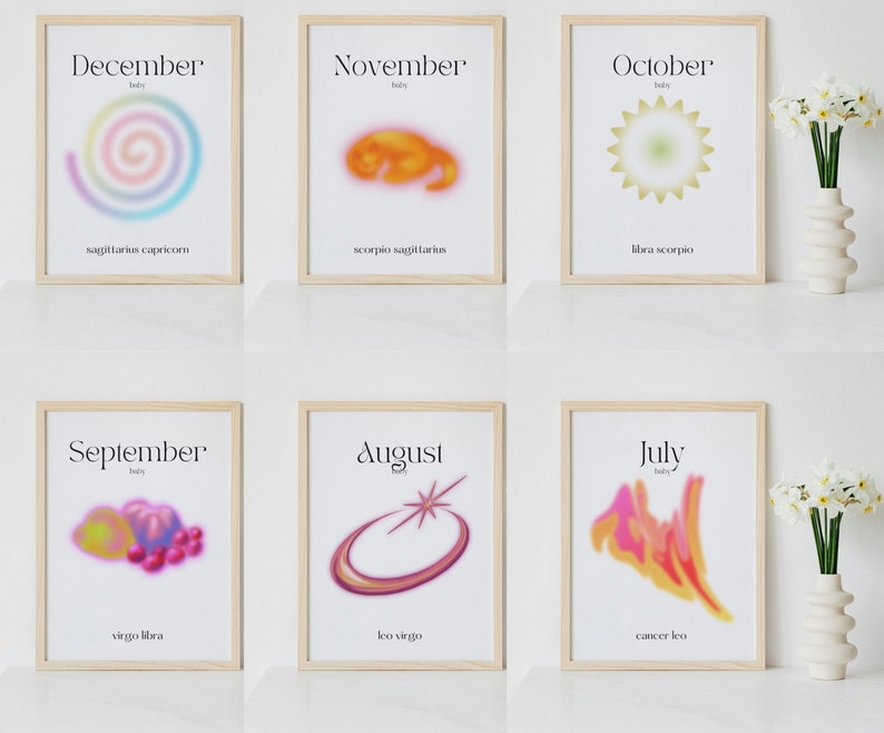 12 BIRTHDAY MONTHS POSTERS Set of 12 iPhone Wallpaper - Etsy