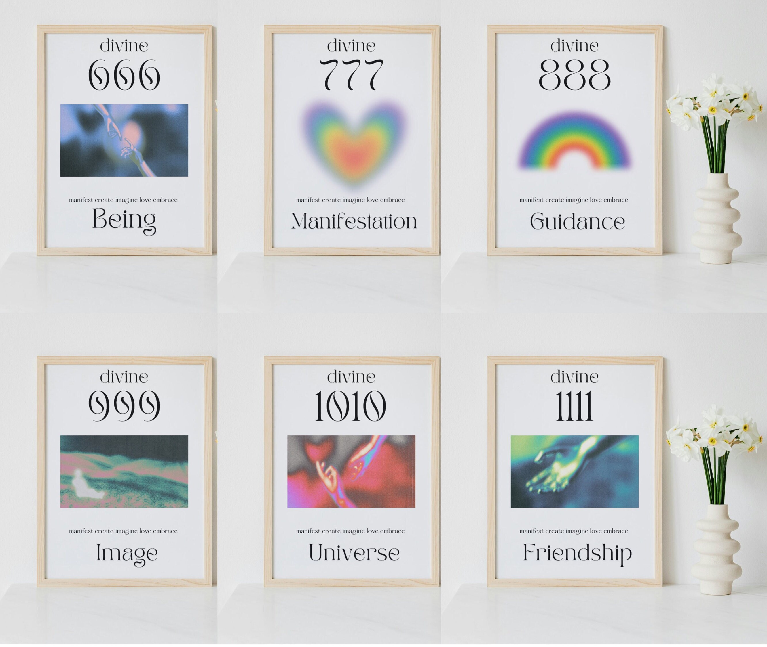 18 ANGEL NUMBERS POSTER Set iPhone Wallpapers Trendy Aesthetic - Etsy