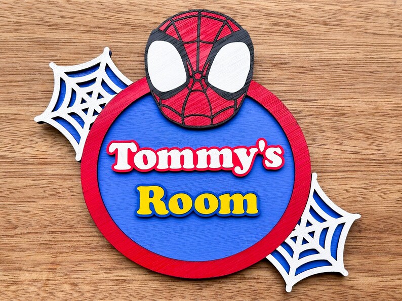 Spider-man Door Sign With Character: Spidey Inspired Personalised Name ...