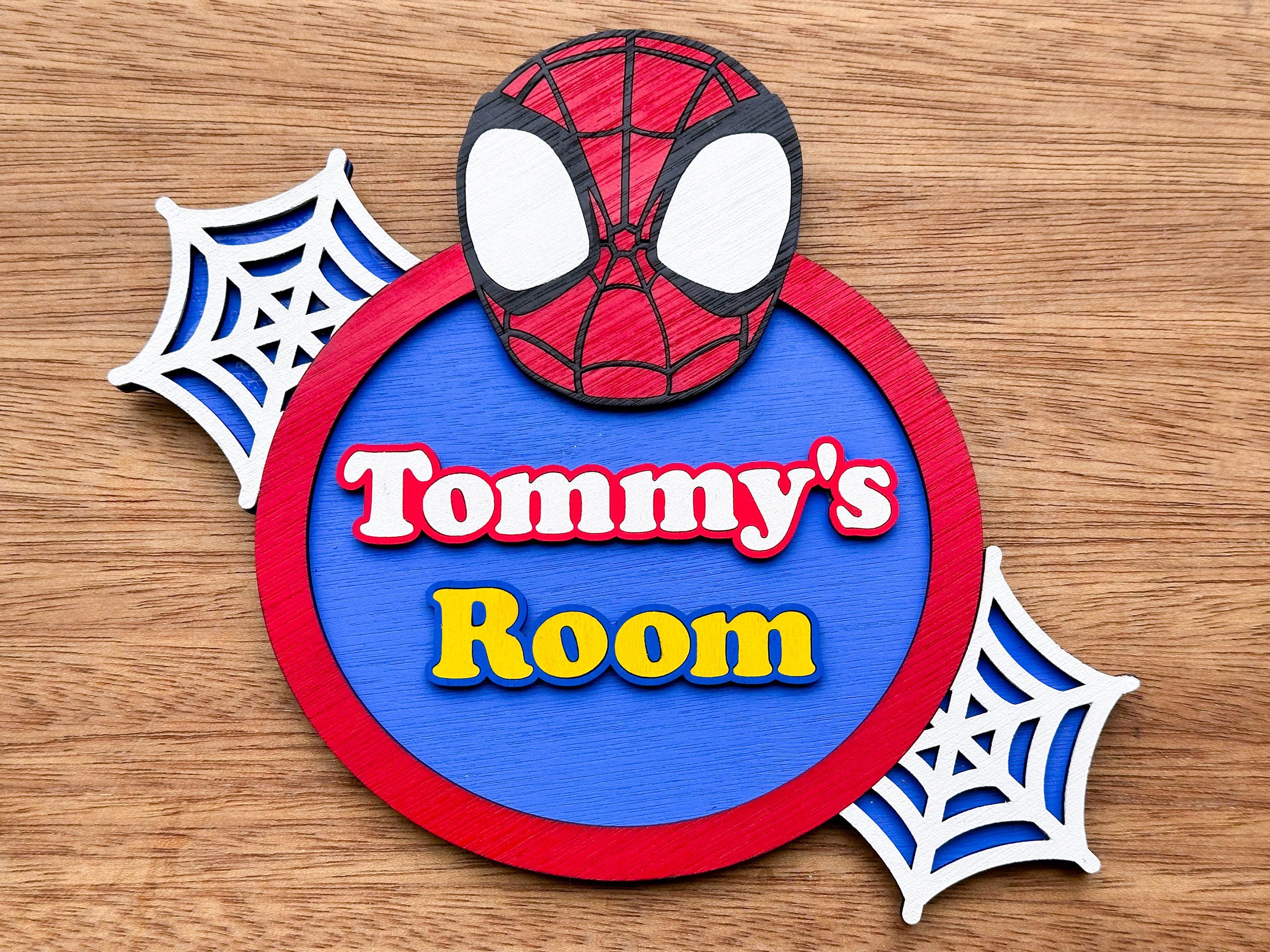 Spider-man Door Sign With Character: Spidey Inspired Personalised Name ...