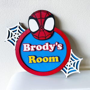 Spider-man Door Sign With Character: Spidey Inspired Personalised Name ...