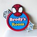 Spider-man Door Sign With Character: Spidey Inspired Personalised Name ...