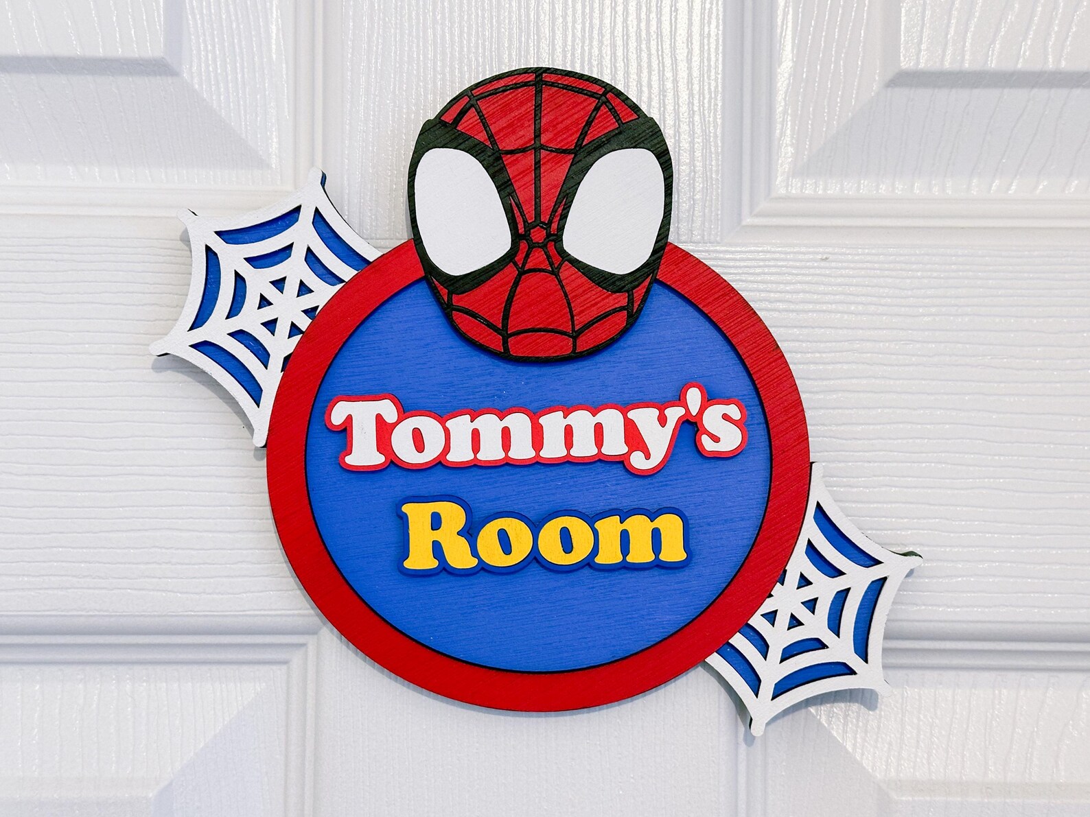 Spider-man Door Sign With Character: Spidey Inspired Personalised Name ...