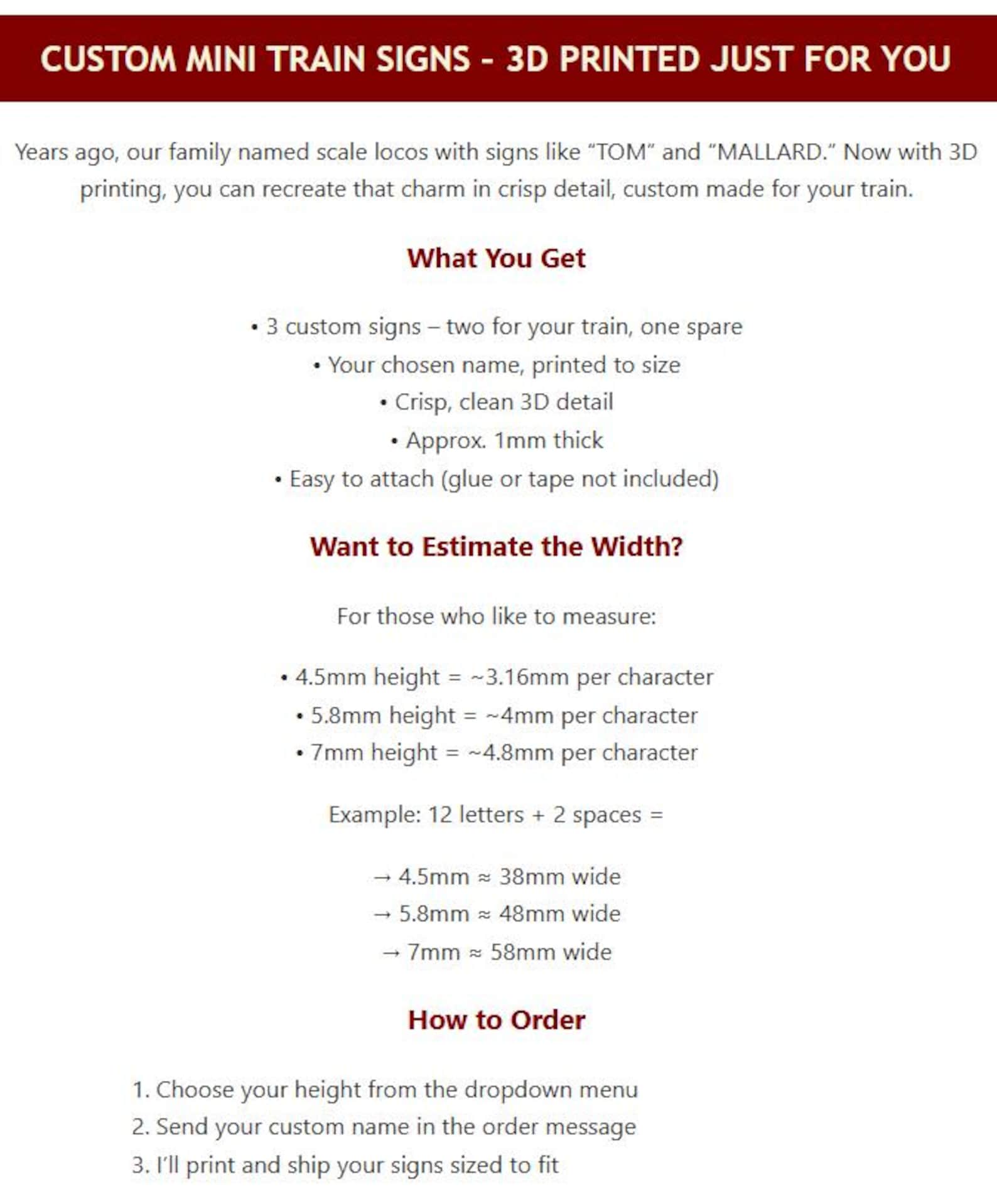 Custom Scale Model Train Nameplate – Personalised Locomotive Plaque ...