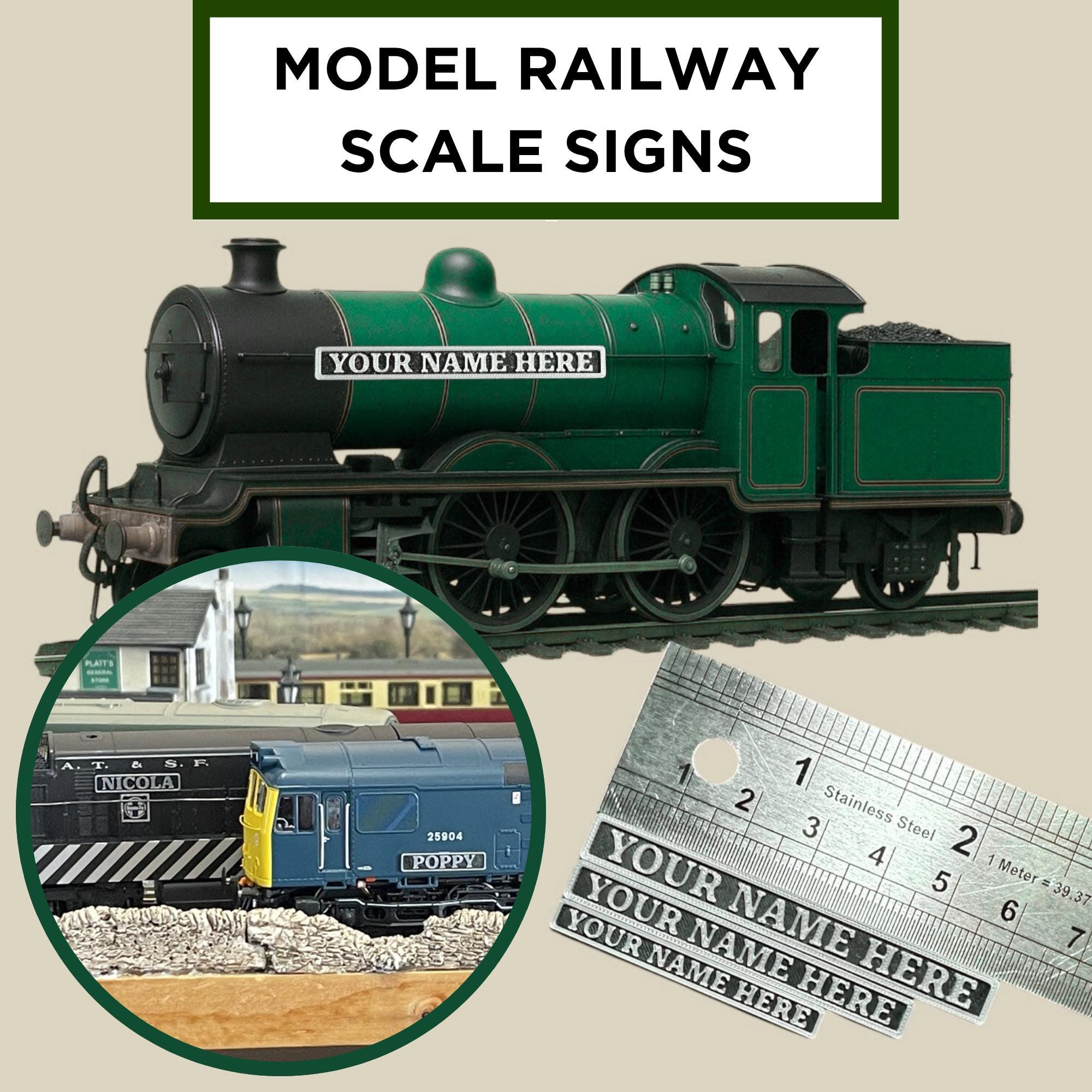 Custom Scale Model Train Nameplate – Personalised Locomotive Plaque ...