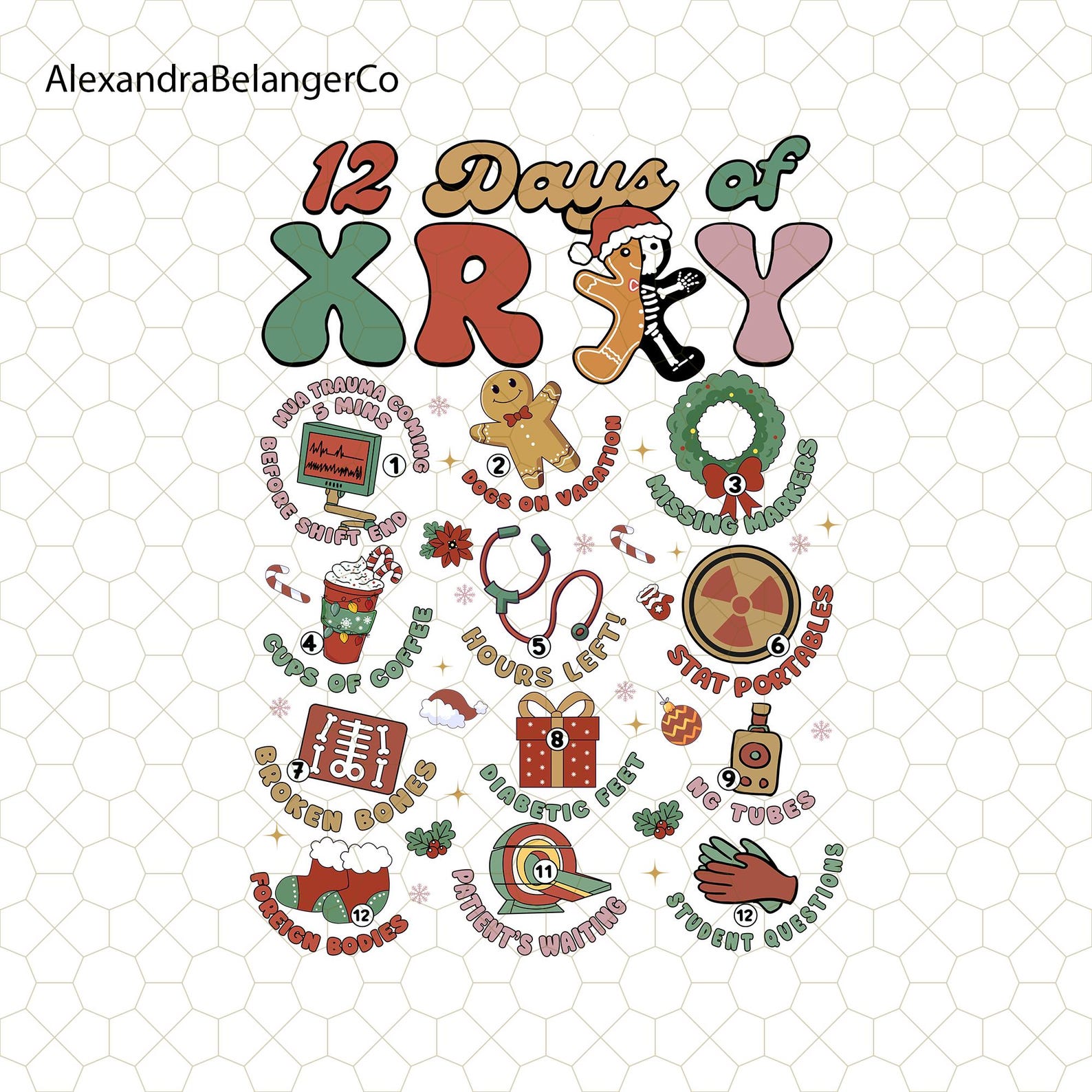 12 Days of Xray Christmas Png, Radiology Christmas Png, Radiology Xmas ...