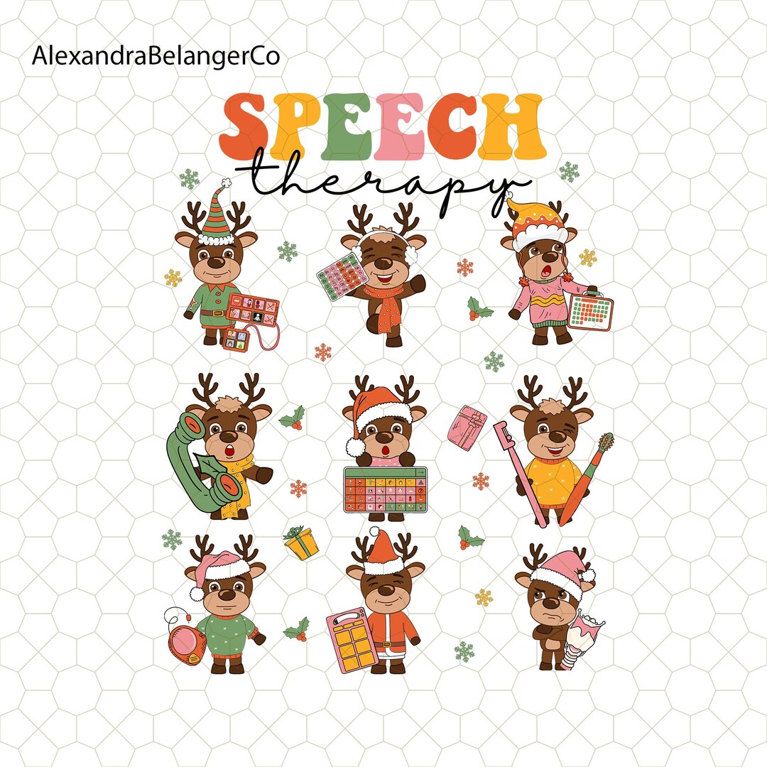 Christmas Speech Language Therapy Reindeer Png, Speech Therapy ...