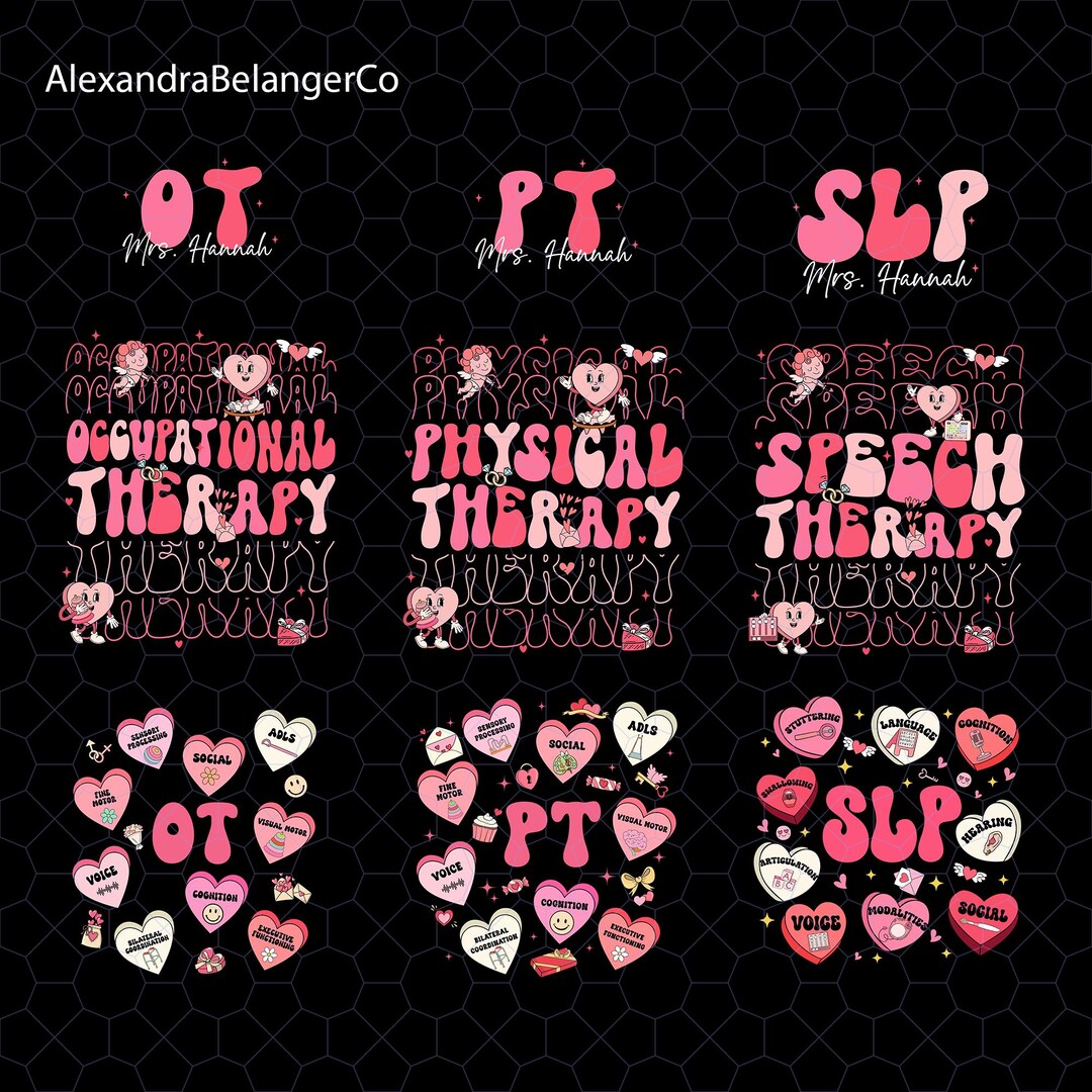 OT Valentine Bundle Png, OT Candy Heart Png, Occupational Therapy Png ...