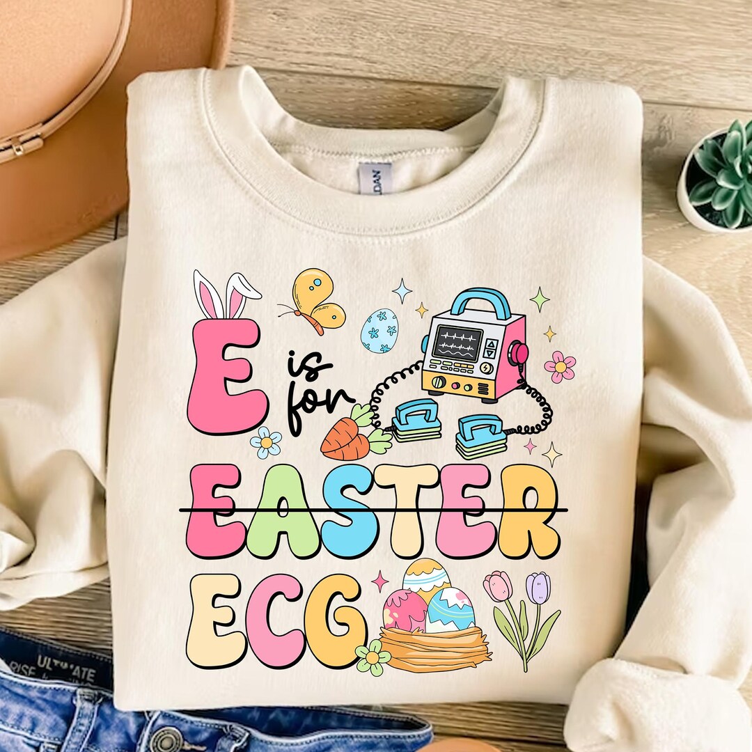 Ecg Nurse Easter Shirt, E is for ECG Shirt, Nursing Student Gift, Ekg ...