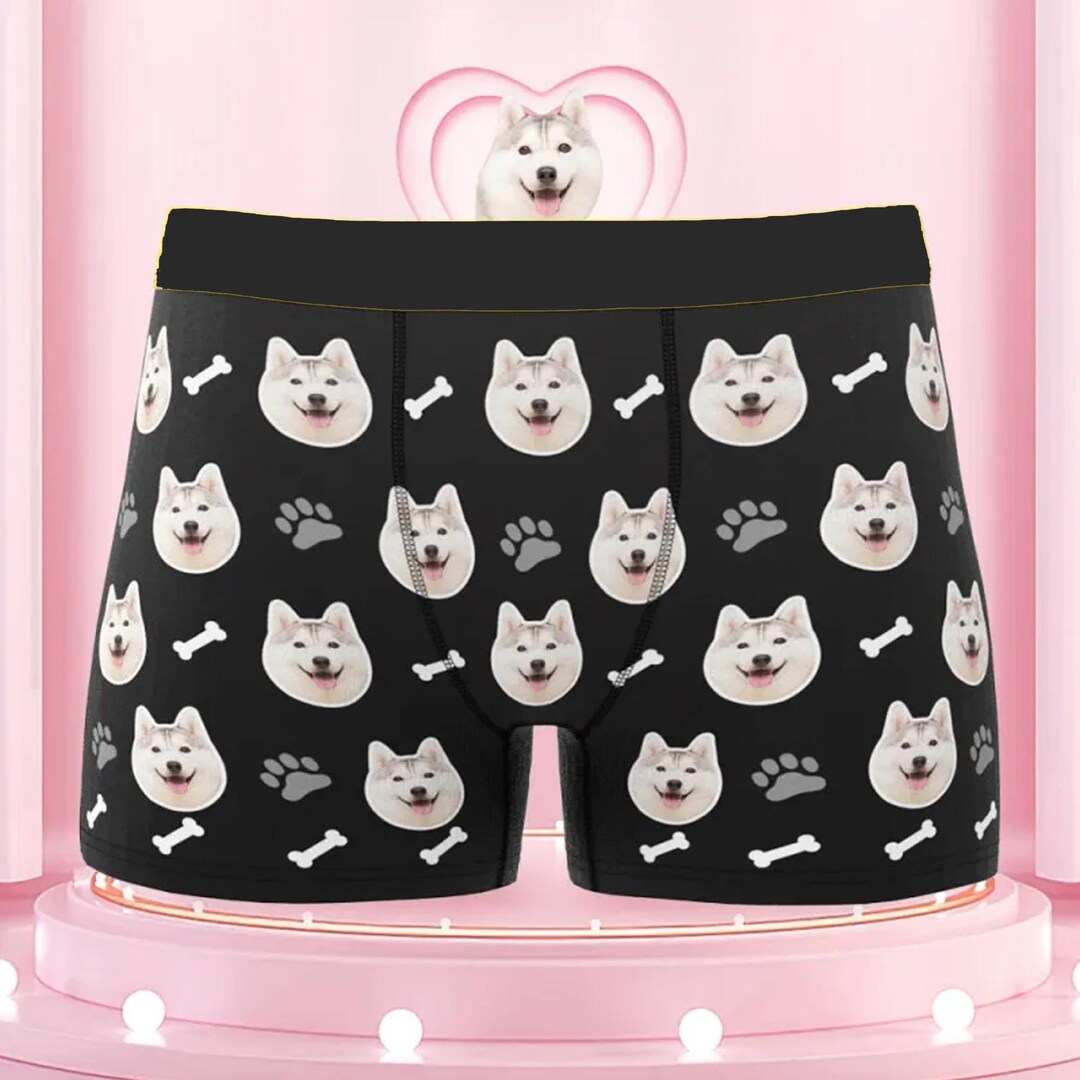 Custom Dog Face Boxers for Husband, Personalized Face Underwear, Boxers ...