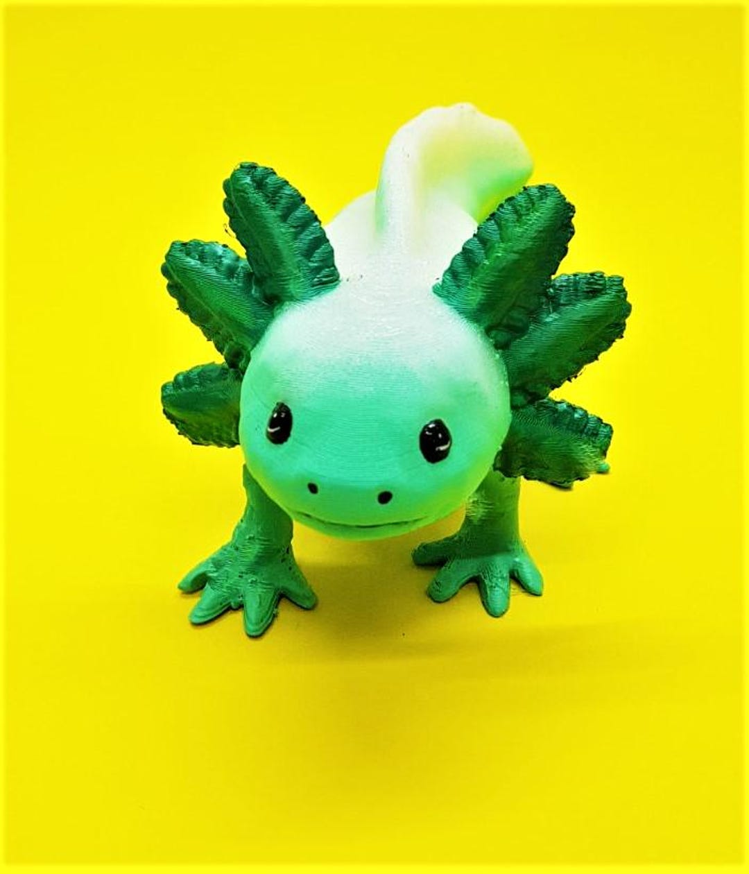 Axolotl Figurine ( Green ) - Salamander Fish - 3D Printed and Hand ...