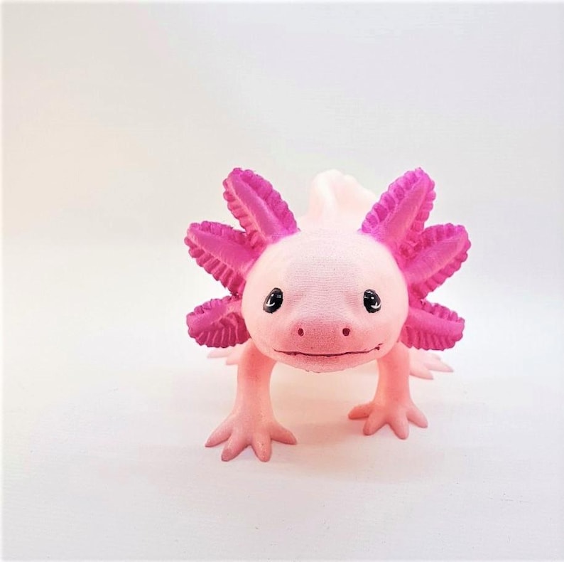 Axolotl Figurine (pink) - Salamander Fish - 3D Printed and Hand Painted ...