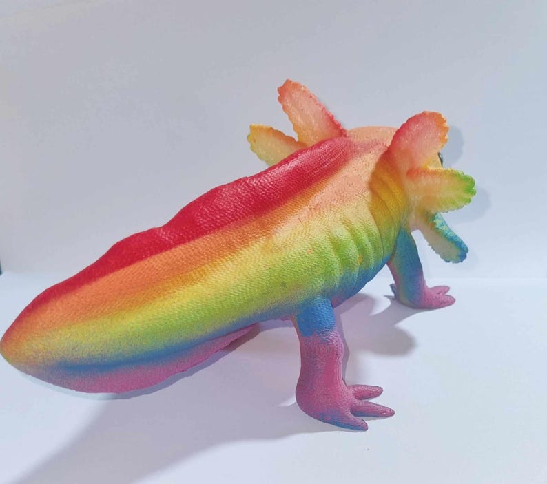 Axolotl Figurine ( Rainbow ) - Salamander Fish - 3D Printed and Hand ...