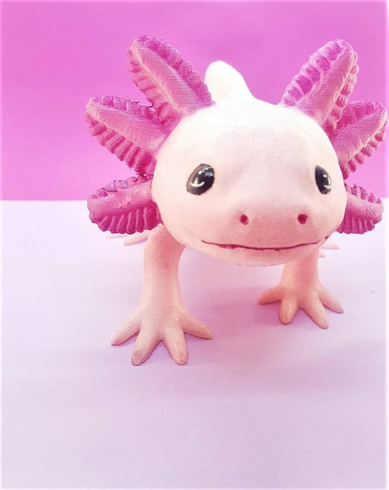 Axolotl Figurine (pink) - Salamander Fish - 3D Printed and Hand Painted ...