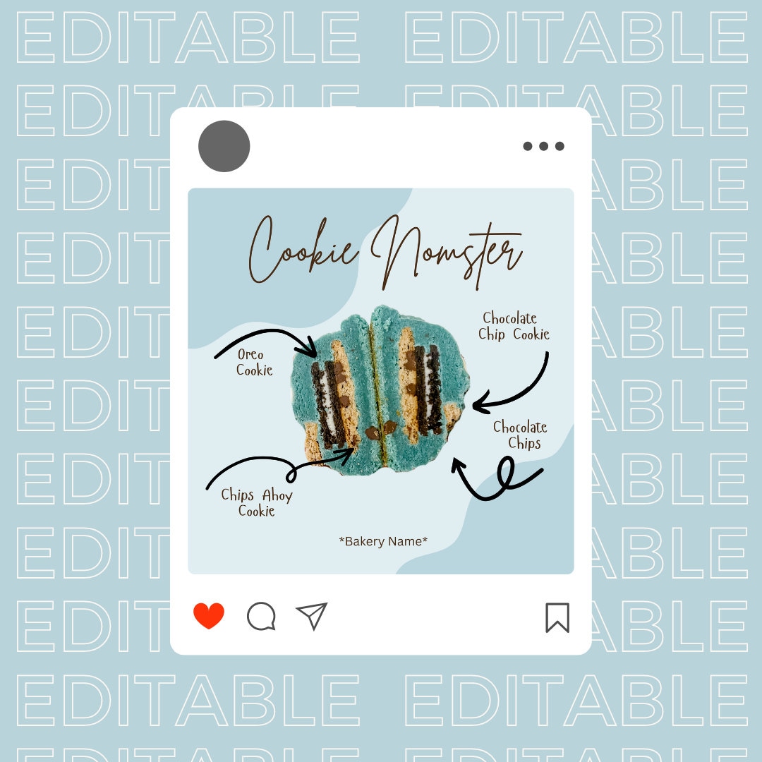 Cookie Instagram Post, Detailed Cookie Visual Marketing for Home Bakery ...