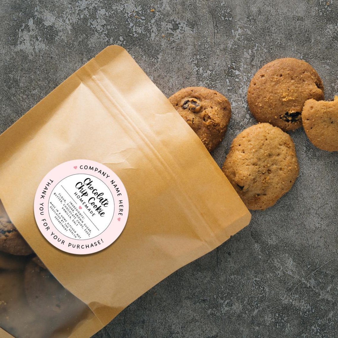 Editable Digital File for Canva | Cookie Ingredients Label for Home ...