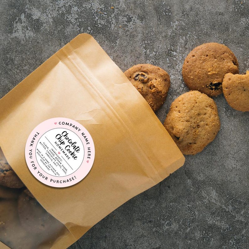 Editable Digital File for Canva | Cookie Ingredients Label for Home ...