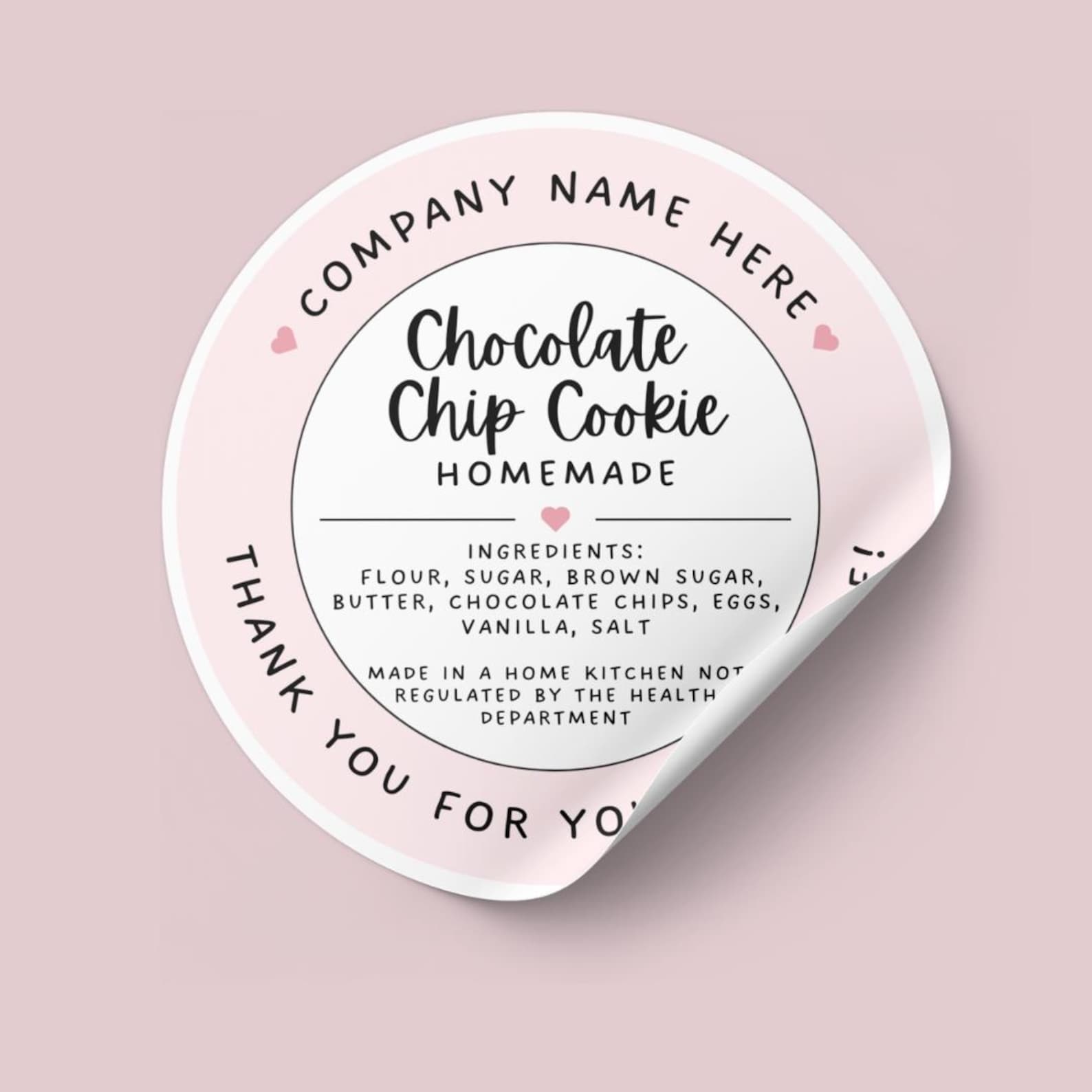 Editable Digital File for Canva | Cookie Ingredients Label for Home ...