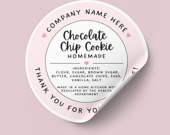 Editable Digital File for Canva | Mini Cake Tin Ingredients Label for ...