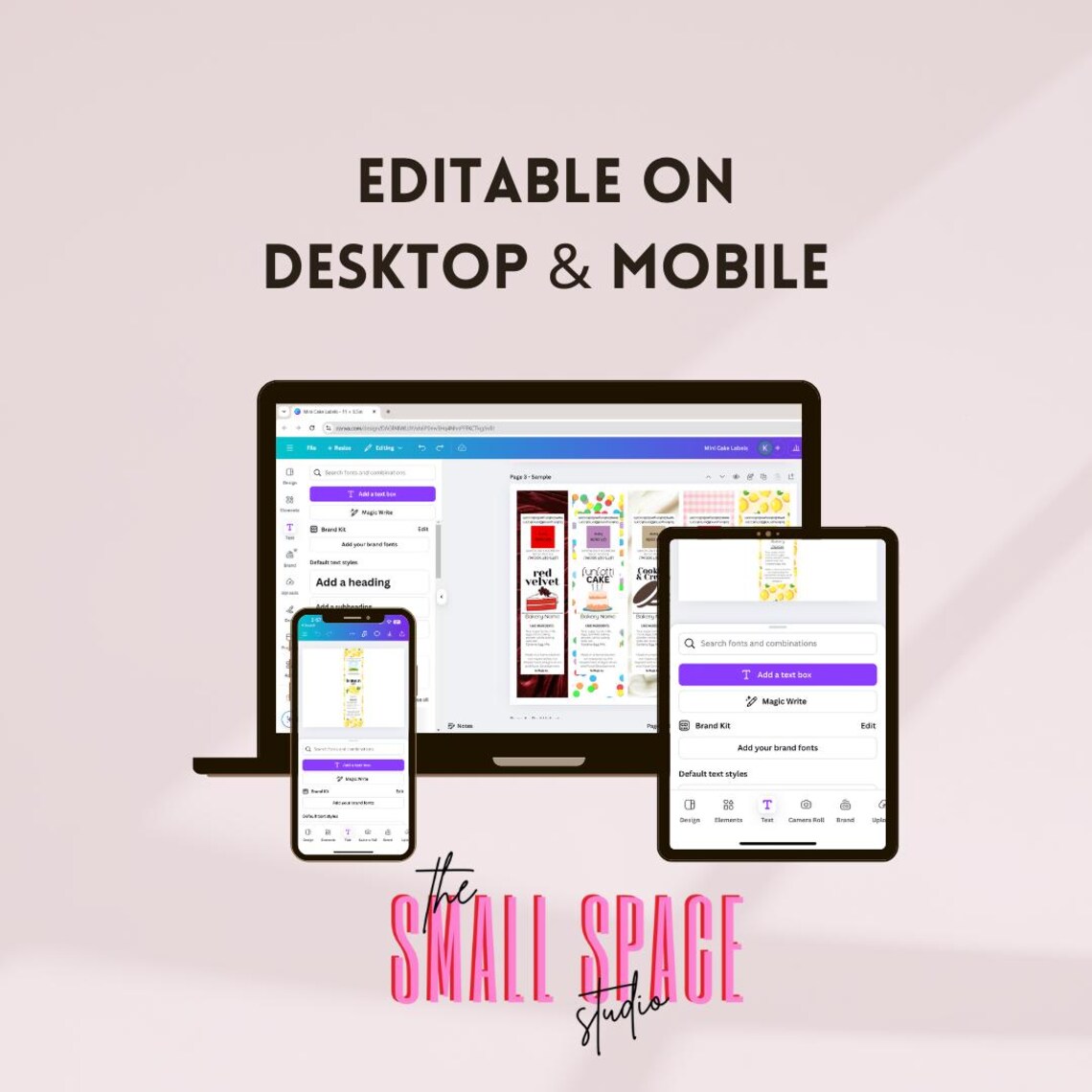 Editable Digital File for Canva | Mini Cake Tin Ingredients Label for ...