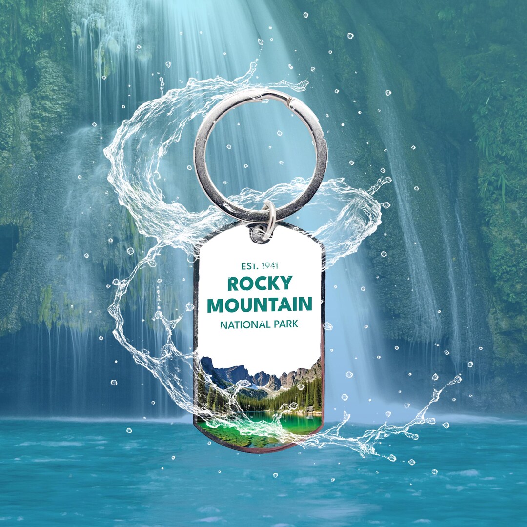 Rocky Mountain National Park Keychain, Stainless Steel Hiking Souvenir ...