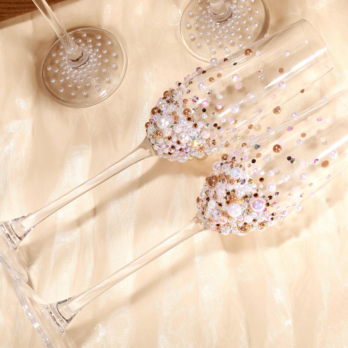 Wedding Wine Glass, Wedding Champagne Glass Set, Inlaid With Crystals ...