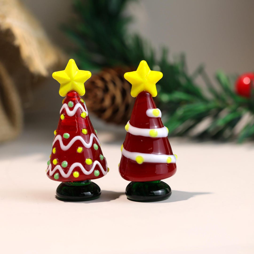 Handmade Stained Glass Figurines, Glass Christmas Trees, Handmade ...