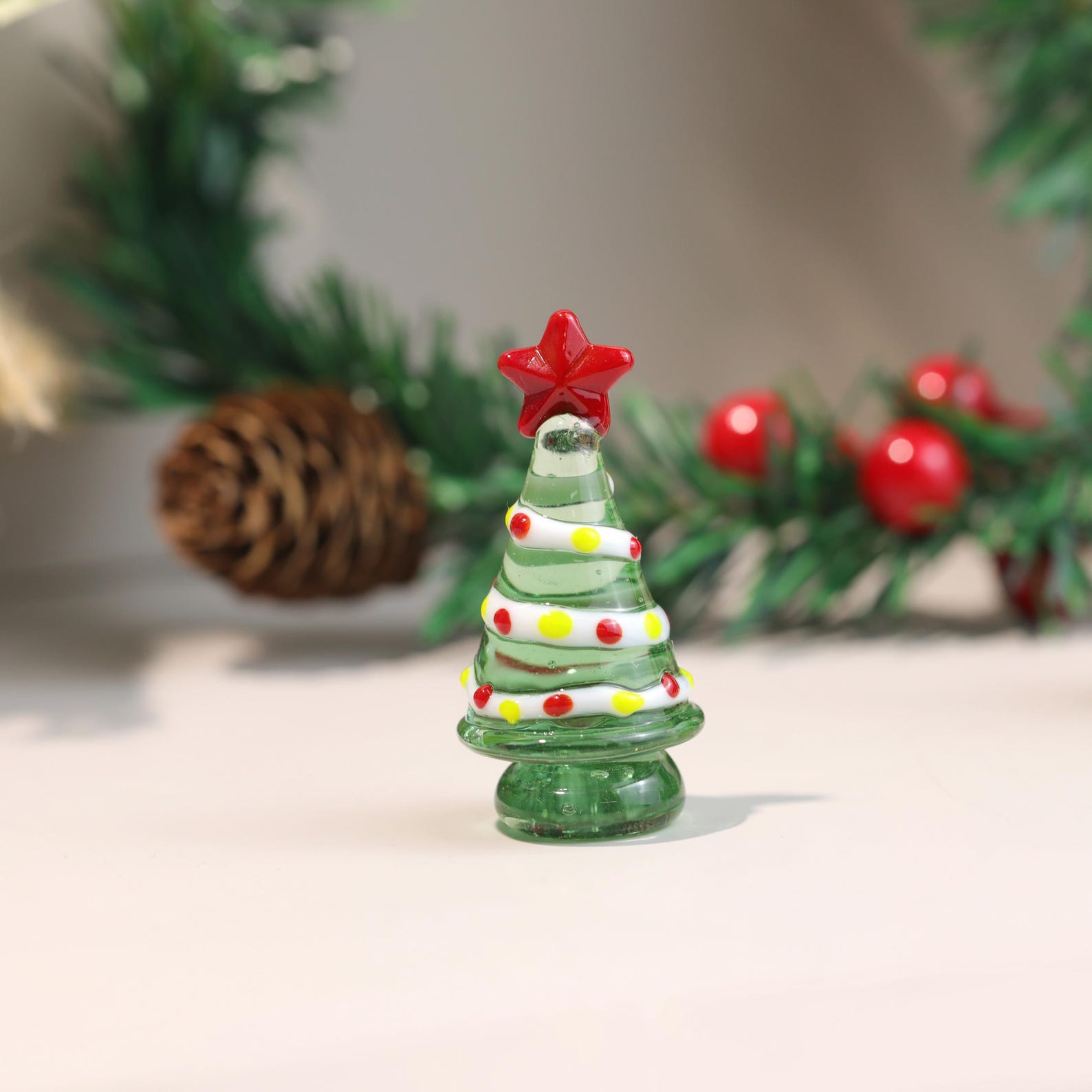 Handmade Stained Glass Figurines, Glass Christmas Trees, Handmade ...