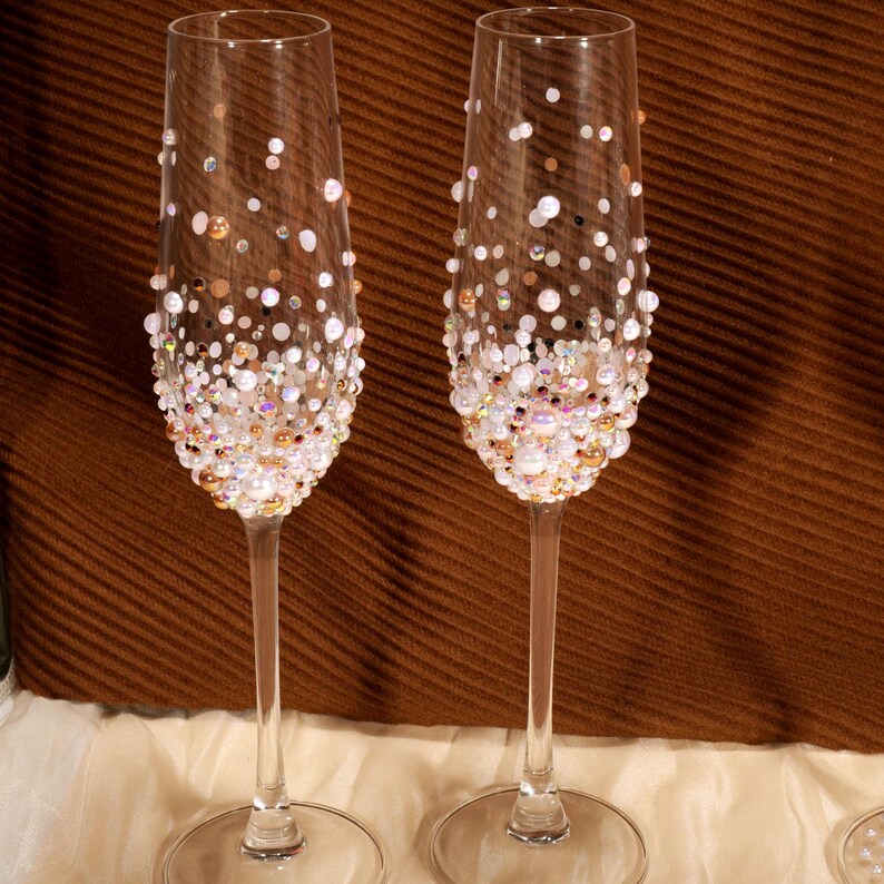 Wedding Wine Glass, Wedding Champagne Glass Set, Inlaid With Crystals ...