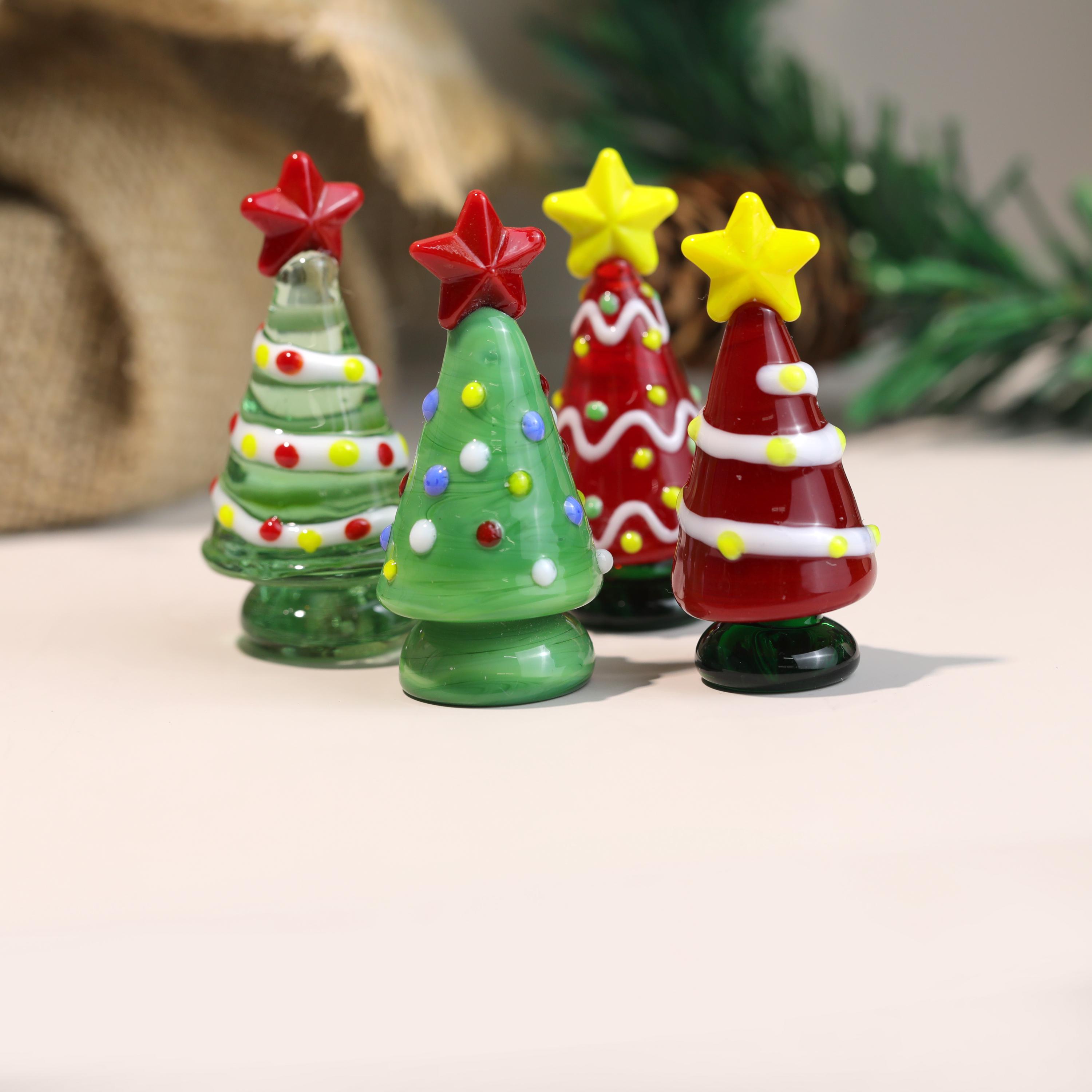 Handmade Stained Glass Figurines, Glass Christmas Trees, Handmade ...