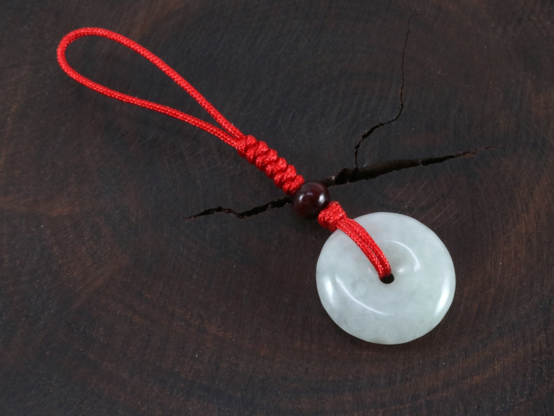Pale Tone 2cm Small Jade Donut Charm red String - Etsy