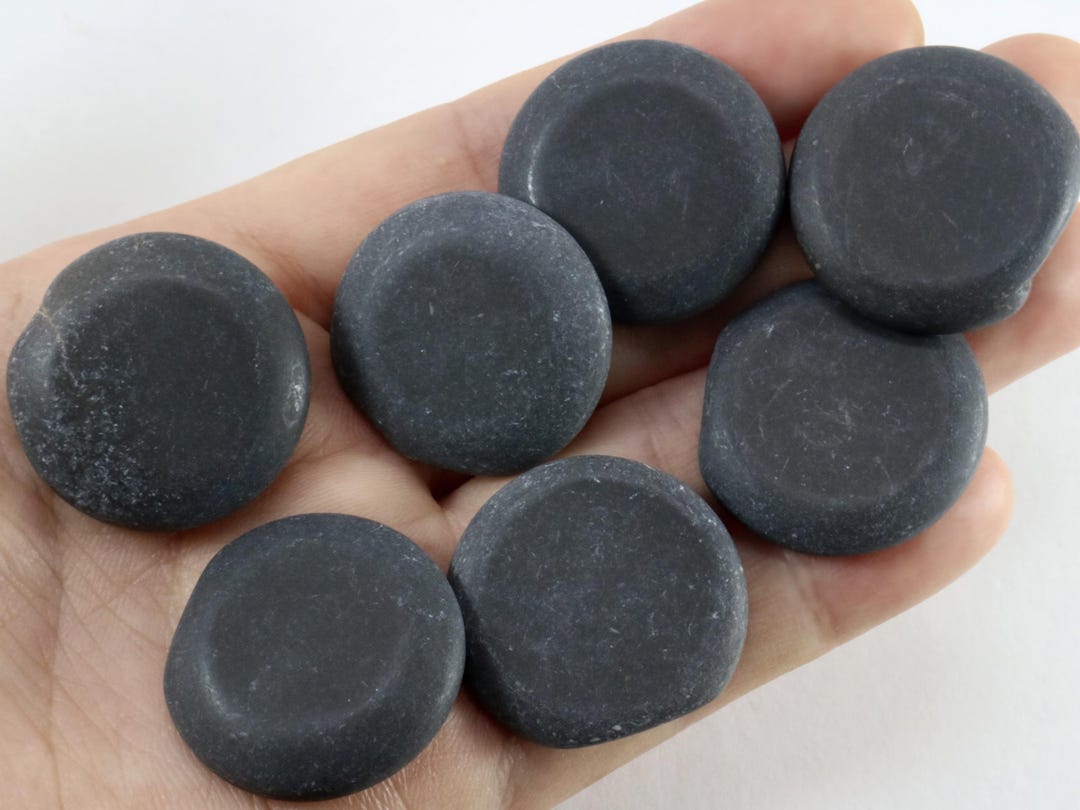 Set of 7 Bian Stone Crude Cut Small Discs (38g) – Mini Therapy Stones ...
