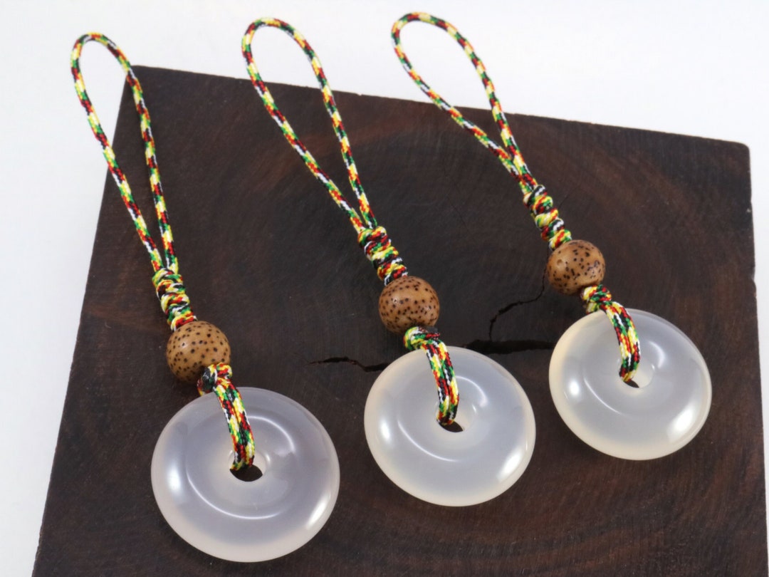 Chalcedony Translucent Donut Charm, Five-color String listing for One ...