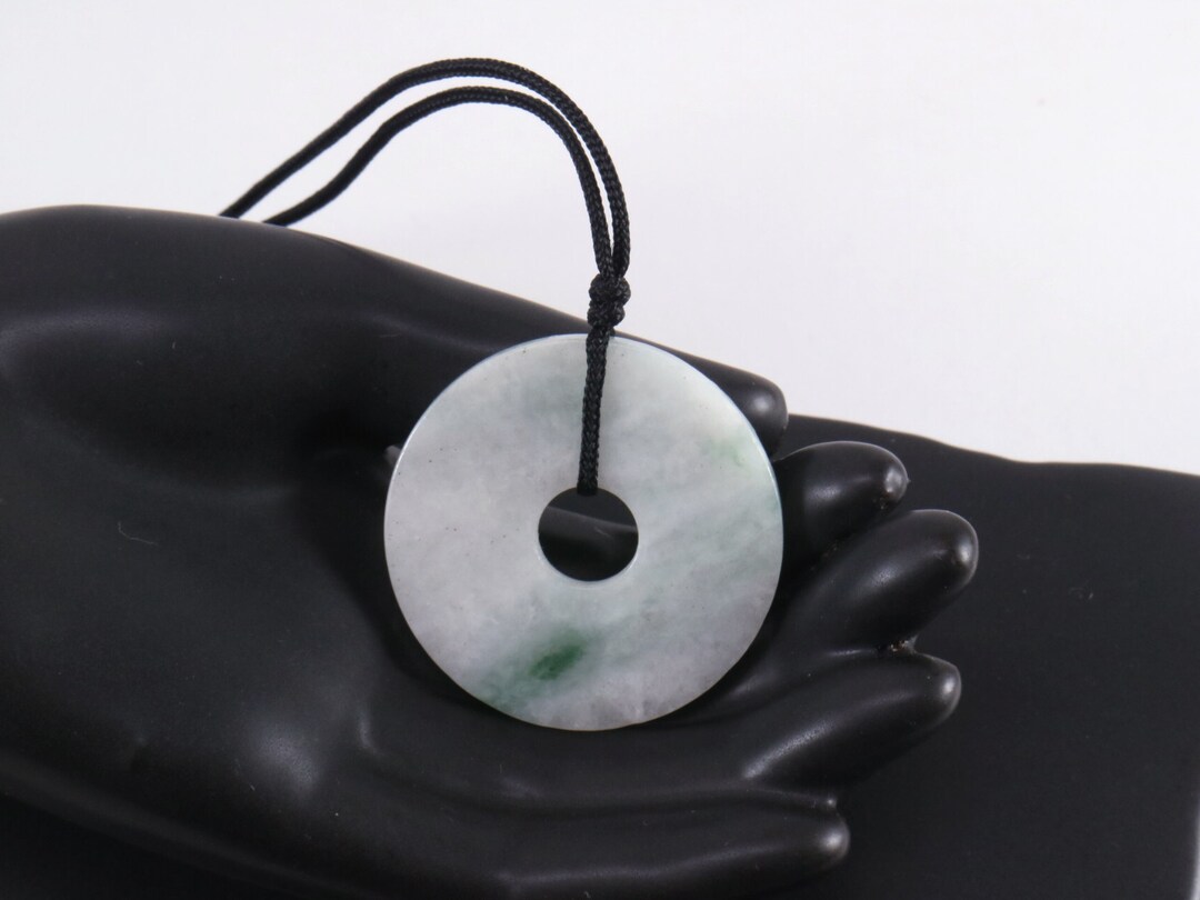 2.7cm Jade Flat Donut Pendant Necklace black String - Etsy
