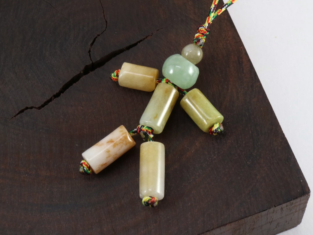 Jade Stick Figure Fun Charm / Hanging Decor five-colour String - Etsy