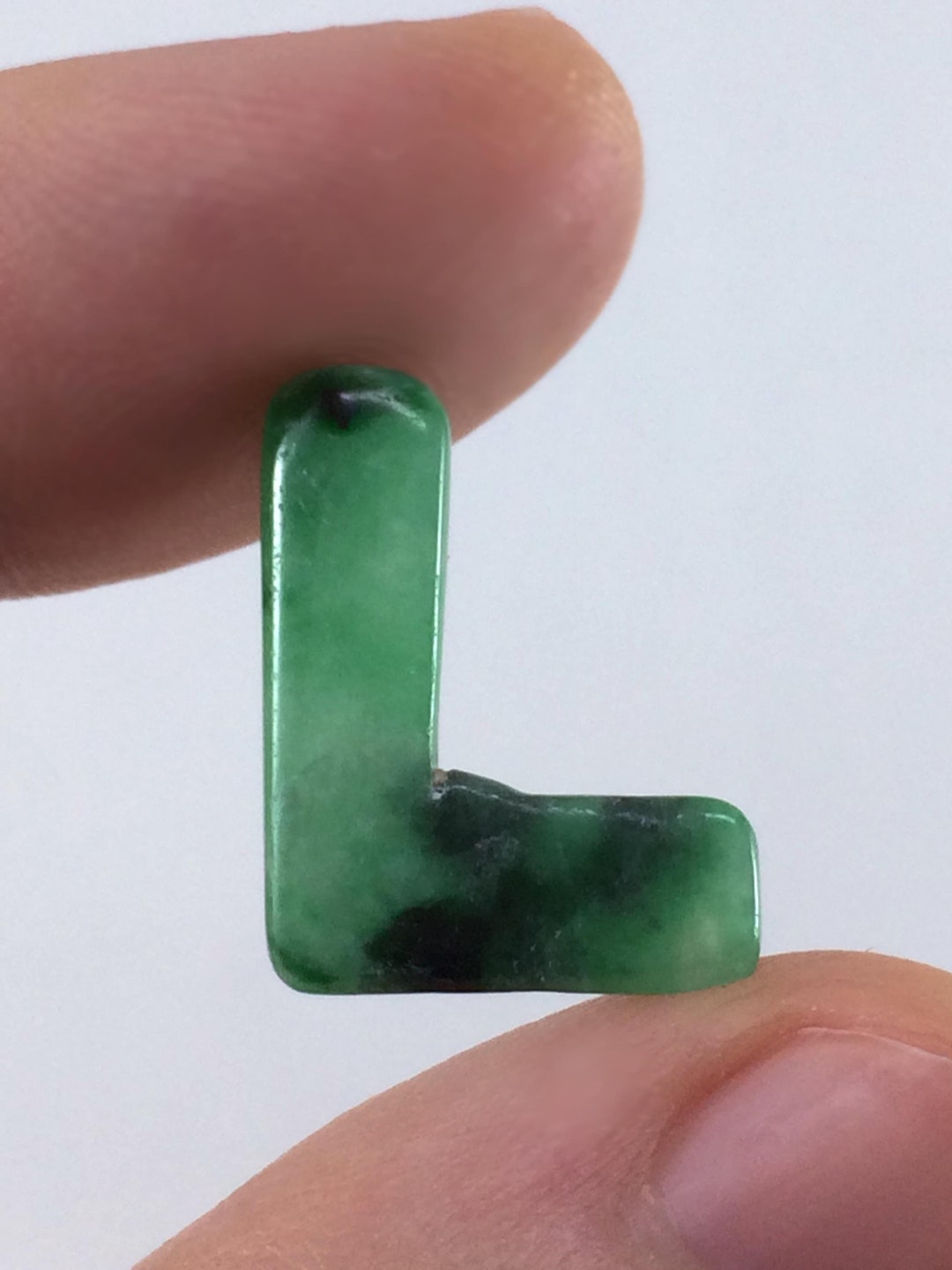 L-shape Small Jade Flat Piece Stone Supplies, Miniature Props, Letters ...